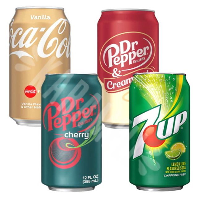 Kit Box 4 Refrigerantes - Dr Pepper Cream Soda 7UP Coca Vanilla ...