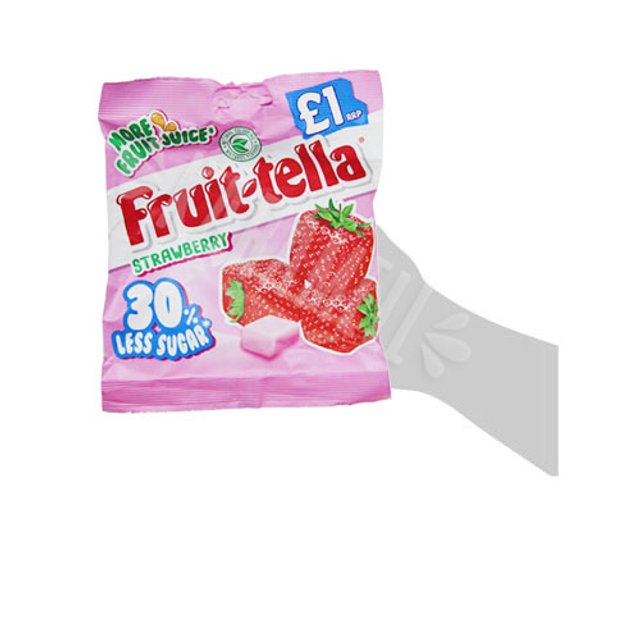 Bala Mastigável Morango Menos Açúcar - Fruit-Tella - Importado Holanda ...