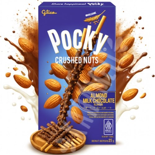 Biscoito Pocky Crushed Nuts Almond Milk Chocolate 25g - Glico ...