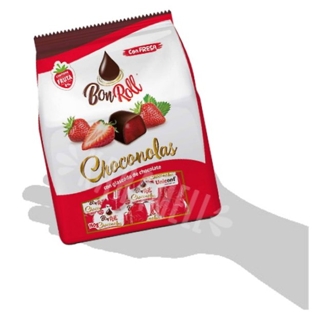 Chocolate Bon Roll Choconolas Morango - Uniconf - Espanha | Karamell Store