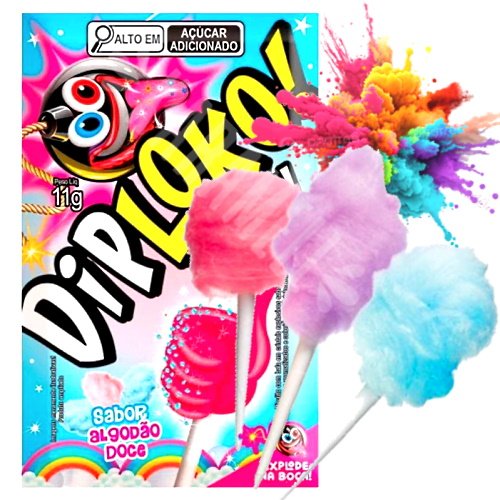 Pirulito Explosivo Boom sabor Algodão Doce - Dip Loko - Importado ...