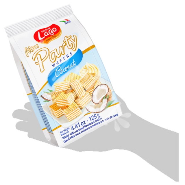 Biscoitos Mini Party Wafers Coconut - Gastone Lago - Itália | Karamell ...