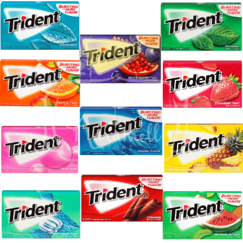 Kit 11 Itens Trident Sugar Free Sabores Diversos - Importado EUA ...