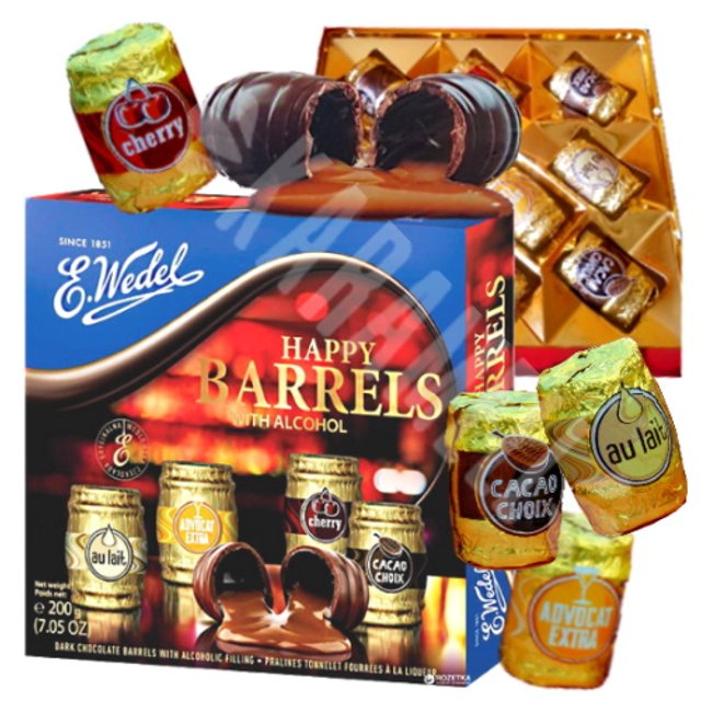 Candies Chocolate Happy Barrels Alcoholic - E. Wedel - Polònia ...