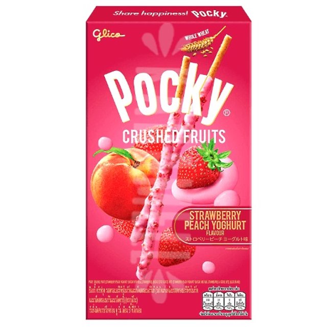 Pocky Crushed Fruits Strawberry Peach Yoghurt - Glico Biscoito ...