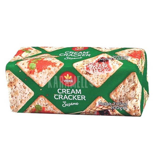 Biscoito Cream Cracker com Gergelim - Vieira - Importado Portugal ...