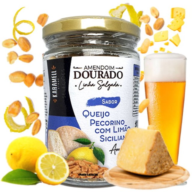 Snack Queijo Pecorino e Limão Siciliano - Amendoim Dourado Linha ...