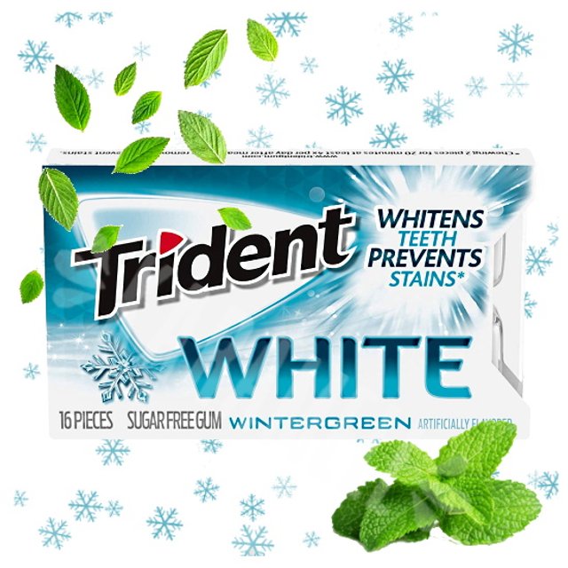 Trident White WinterGreen- Whitens Teeth Prevents Stains - EUA ...