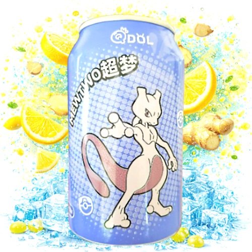 Refrigerante QDol Pokemon Mewtwo Sabor Gengibre e Limão - Importado ...