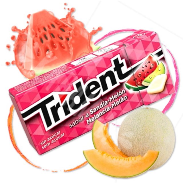 Chiclete sabor Melância & Melão - Trident - Importado Espanha ...