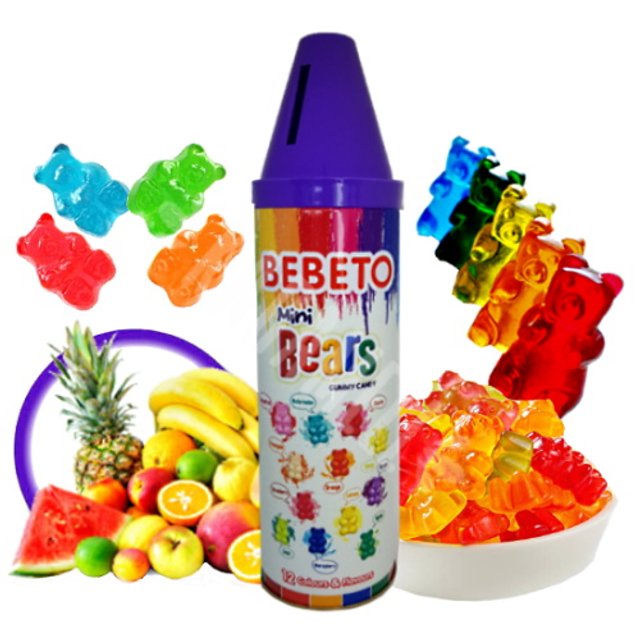 Lapis Gummy Gigante Mini Bears Candy Tampa Roxa - Bebeto - Turquia ...