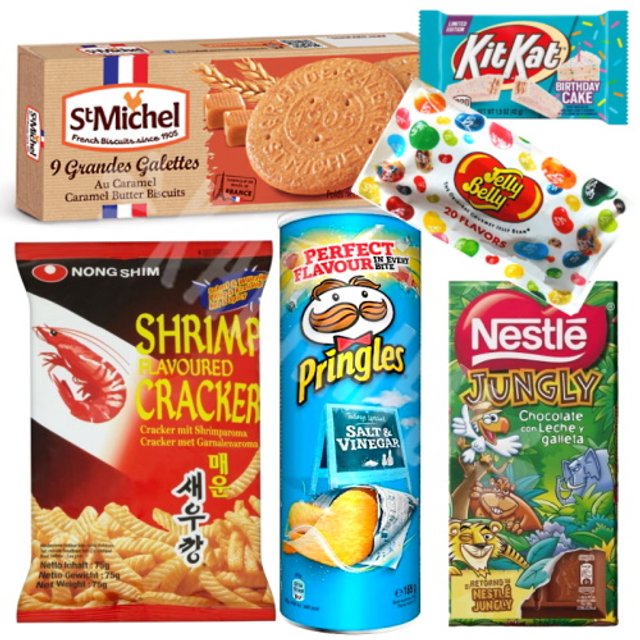 Kit Box 6 Itens Importados - Pringles Salgadinho Chocolate Biscoito ...