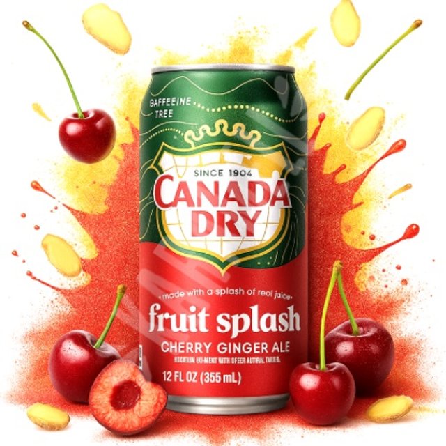 Refrigerante Fruit Splash Cherry Ginger Ale - Canada Dry - EUA ...