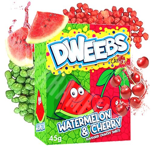 Balas Dweebs Candy Watermelon & Cherry Crunchy Sweets | Karamell Store