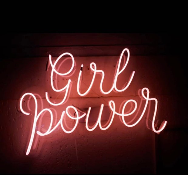 Placa Luminária Neon Led - GIRL POWER - 35x50cm | Atacado neon