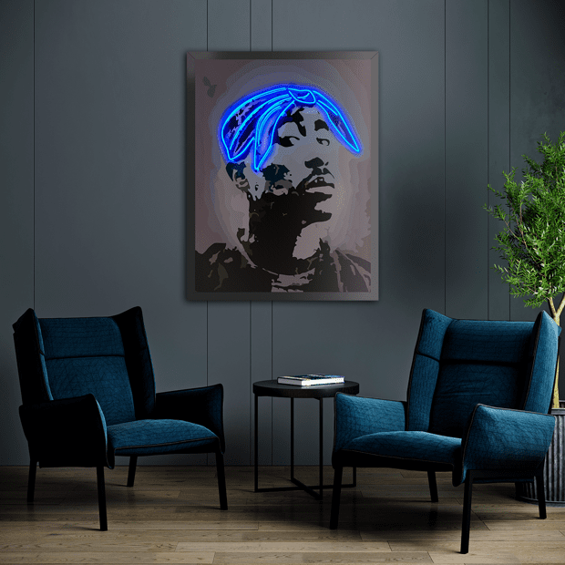 Quadro Premium com NeonLed - Tupac | Atacado neon