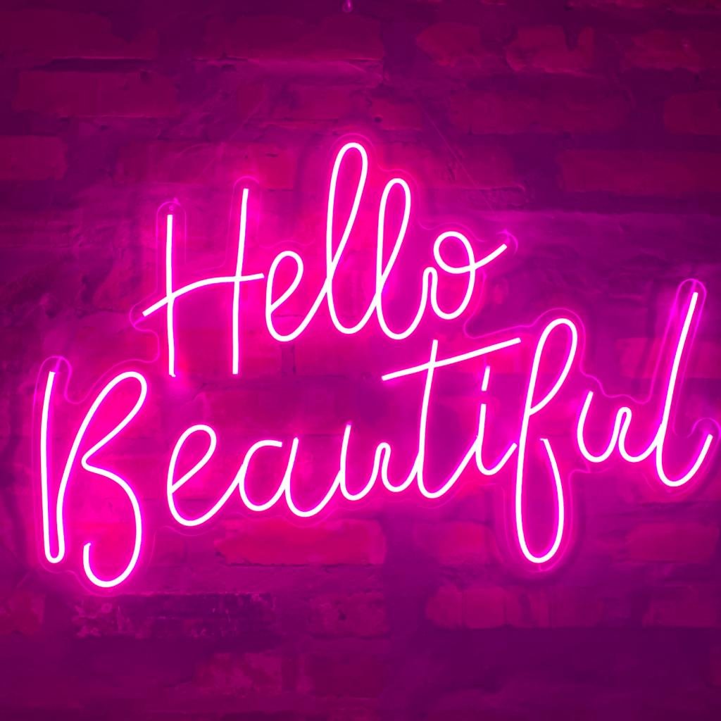 Luminária NeonLed - HELLO BEAUTIFUL - 80x50cm | Atacado Neon