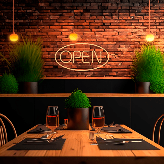Placa Luminária Neon Led - OPEN - 30x50cm | Atacado neon