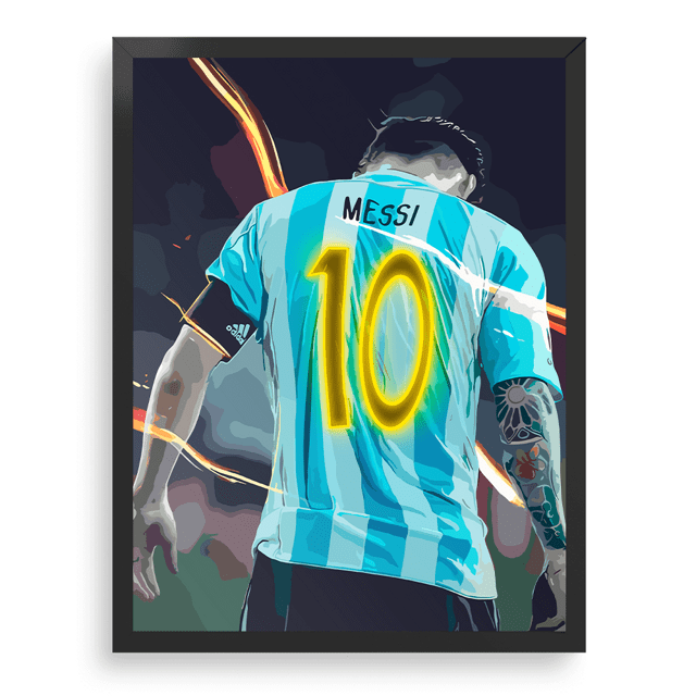 Quadro Premium com NeonLed - Messi Seleção Argentina | Atacado neon
