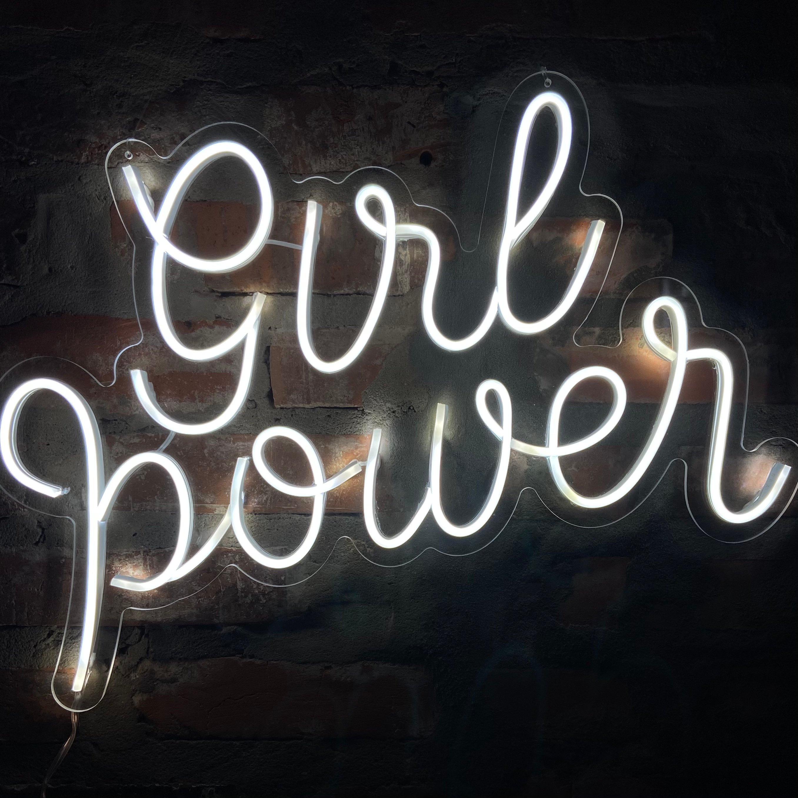 Placa Luminária Neon Led - GIRL POWER - 35x50cm | Atacado neon