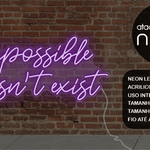 Placa Luminária Neon Led - IMAGINE - 30x70cm | Atacado Neon