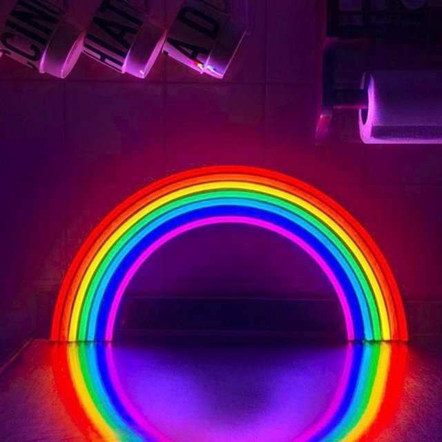 Placa Luminária Neon Led - ARCO-ÍRIS - 60x30cm | Atacado neon