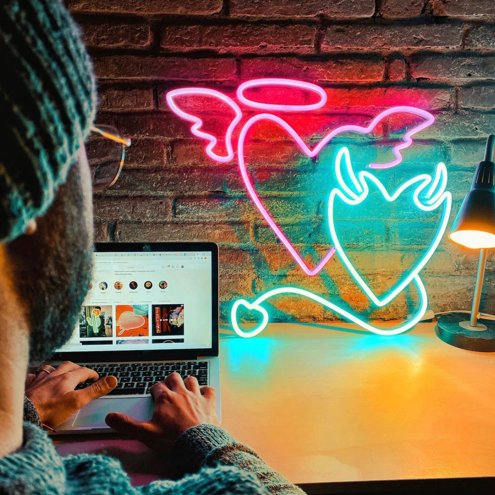 Placa Luminária Neon Led - FOREVER - 70x25cm | Atacado Neon