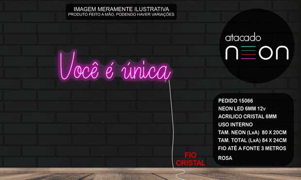 Neon Led - VOCÊ É ÚNICA - 20x80cm | Atacado neon