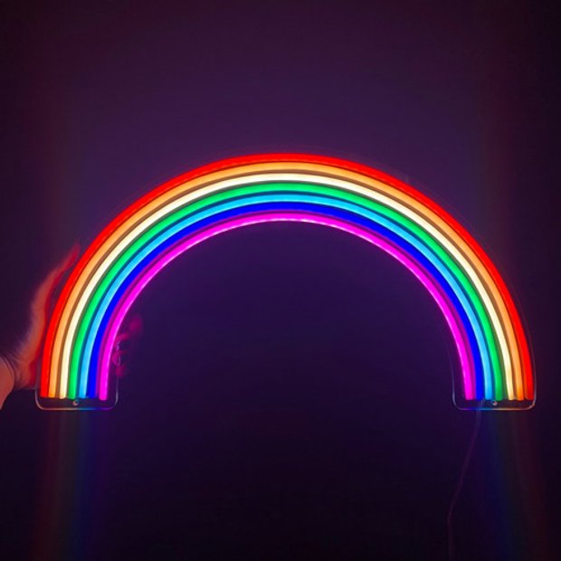 Placa Luminária Neon Led - ARCO-ÍRIS - 60x30cm | Atacado neon