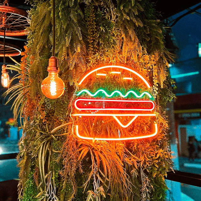 Neon Led - HAMBÚRGUER - 40x50cm | Atacado neon