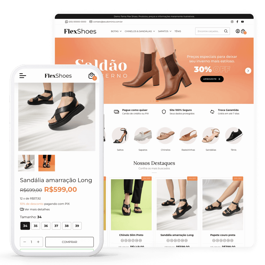 Os melhores templates e layouts Nuvemshop | Flex Commerce & odo.digital