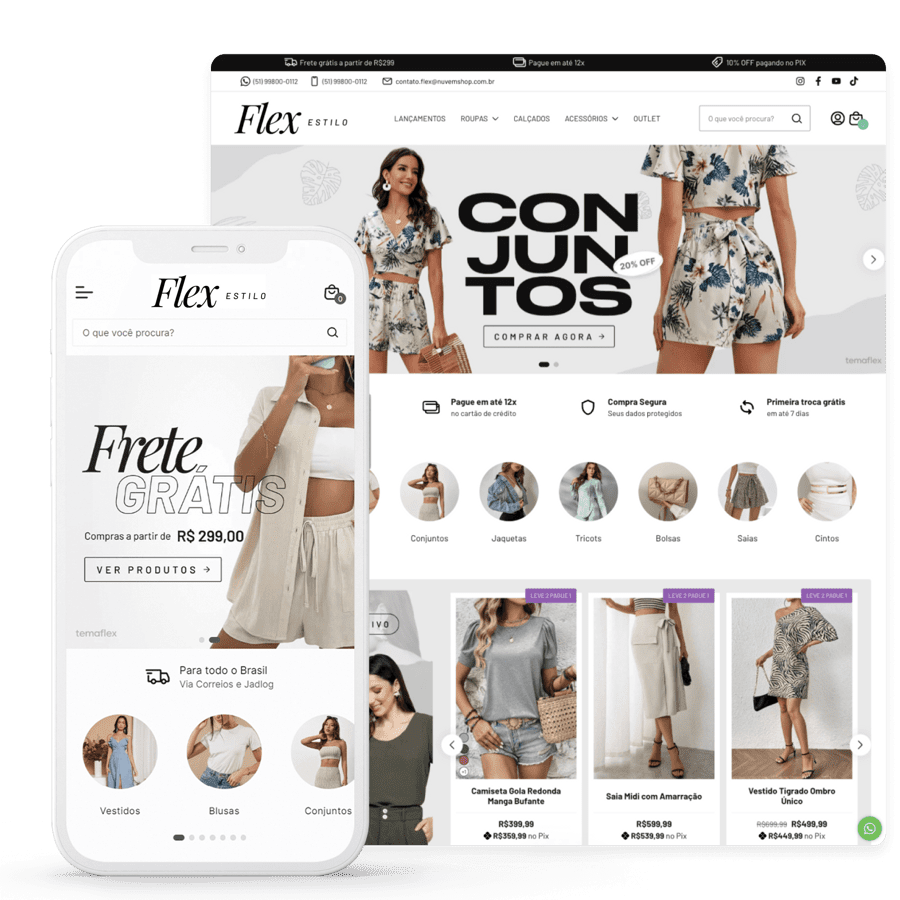 Os melhores templates e layouts Nuvemshop | FlexCommerce Agência Digital