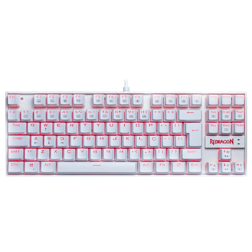 TECLADO MECANICO KURAMA SINGLE COLOR LUNAR WHITE REDRAGON SWITCH ...