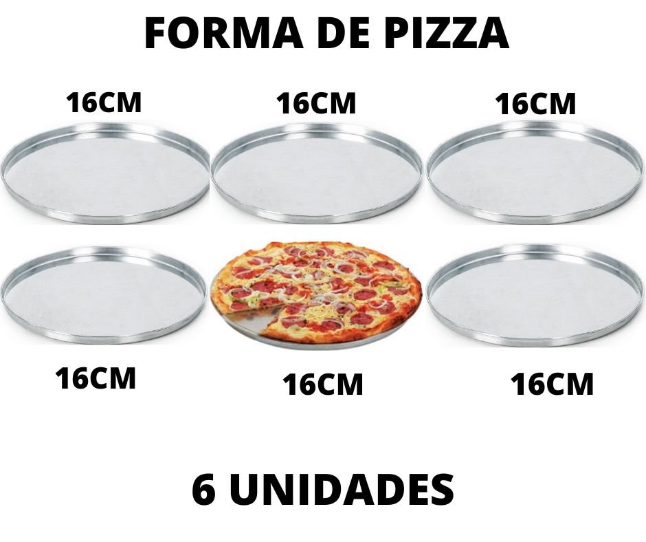 KIT COM 6 FORMAS DE PIZZA 16CM | Cozime