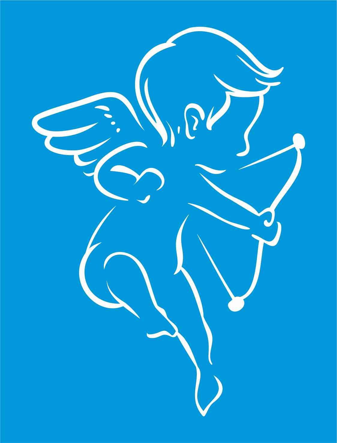 Stencil STSCRAP127 Anjo Arqueiro | Benditas Criações