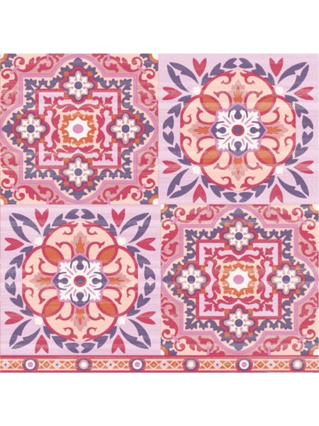 Guardanapo GD9316 Azulejo Rosa Português | Benditas Criações