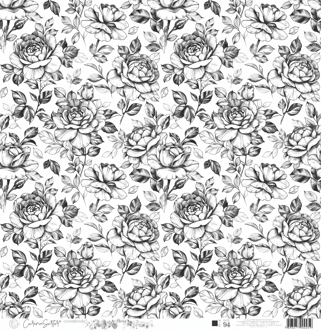 Papel Scrap 30,5x30,5 Coordenado da Coleção MAMYS BASE94 | Benditas ...