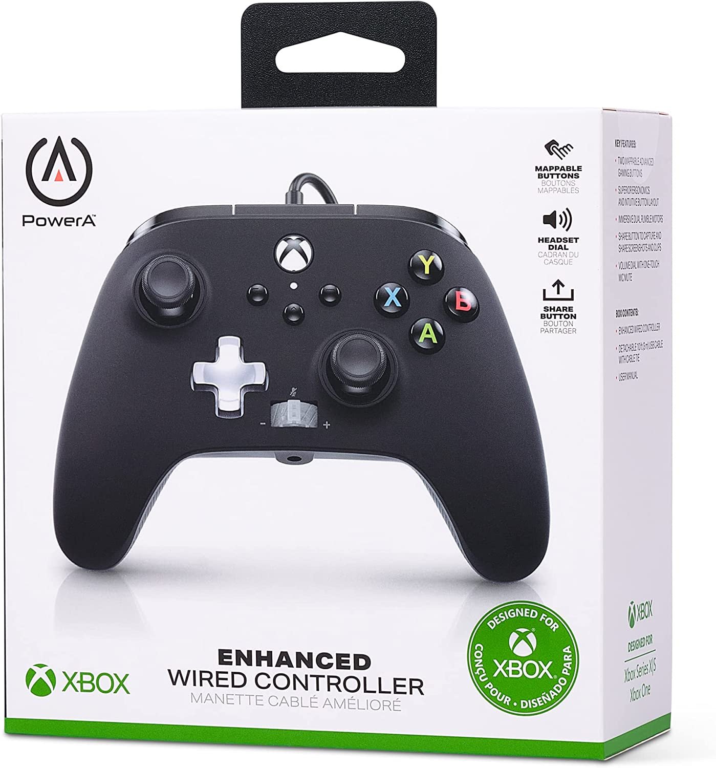 PowerA Enhanced Wired Controller for Xbox - Black, Gamepad, Wired Video ...