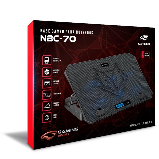 Base Gamer para Notebook C3Tech, LED, Até 15.6, 6x Fan, Preto - NBC ...