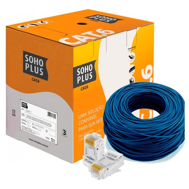 CABO REDE LAN FURUKAWA SOHOPLUS CAT6 UUTP CMX AZUL CLARO CERTIFICADO CX 305M | STARTEC MACAE ...