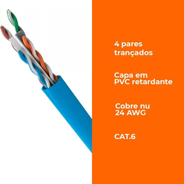 CABO REDE LAN FURUKAWA SOHOPLUS CAT6 UUTP CMX AZUL CLARO CERTIFICADO CX 305M | STARTEC MACAE ...
