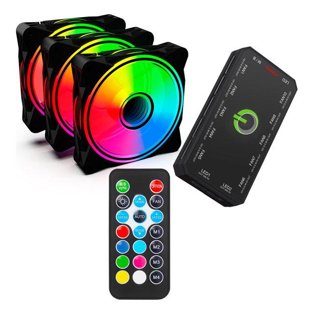 KIT FAN GAMER ONE POWER RADIANT X3 COM 3 FANS RGB PRETO | STARTEC MACAE ...