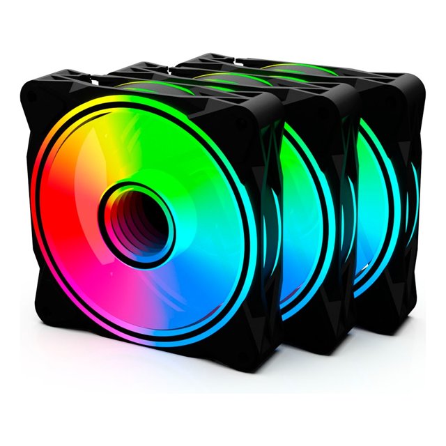 KIT FAN GAMER ONE POWER RADIANT X3 COM 3 FANS RGB PRETO | STARTEC MACAE ...