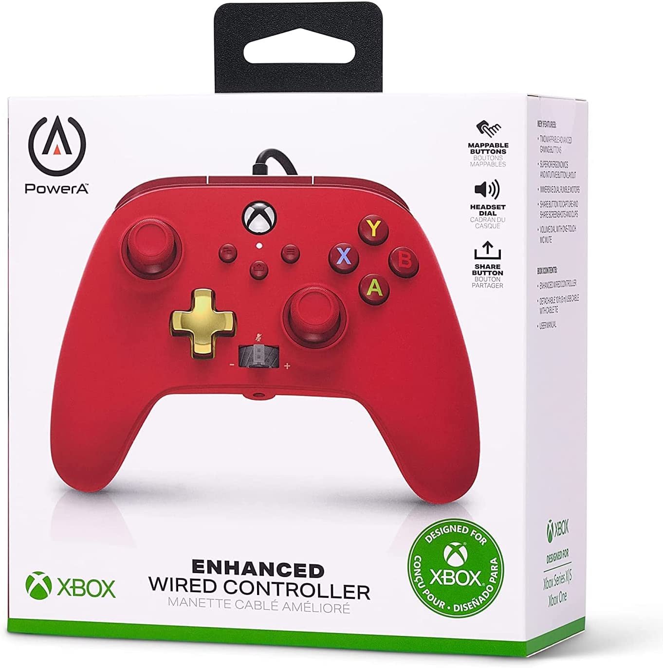 PowerA Enhanced Wired Controller for Xbox - Red, Gamepad, Wired Video ...