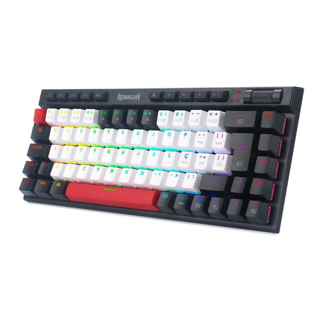TECLADO MECANICO GAMER MAGIC-WAND MINI PRO RGB BRANCO, PRETO E VERMELHO ...