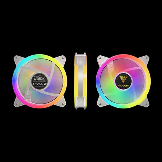 Kit Cooler FAN com 4 Unidades GAMDIAS Aeolus M2-1204R, 4x120mm, RGB ...
