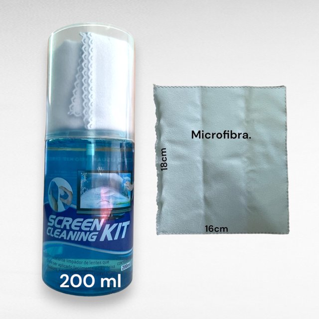 Limpa Tela 200ml Kit Pano Microfibra | STARTEC MACAE INFORMÁTICA & GAMES