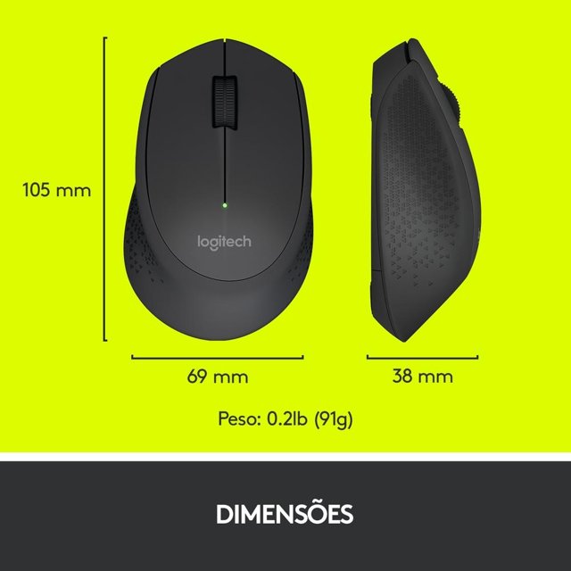 Mouse Logitech M280 1000dpi Preto Sem Fio | STARTEC MACAE INFORMÁTICA ...