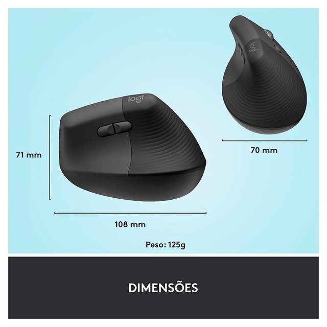 Mouse Logitech Lift Vertical, Sem Fio, Branco - 910-006469 | STARTEC ...