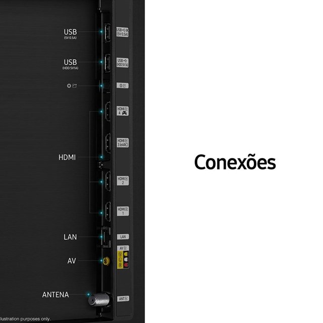 Smart TV Samsung 55 Polegadas 4K QLED, 4 HDMI, 120Hz, Processador IA ...